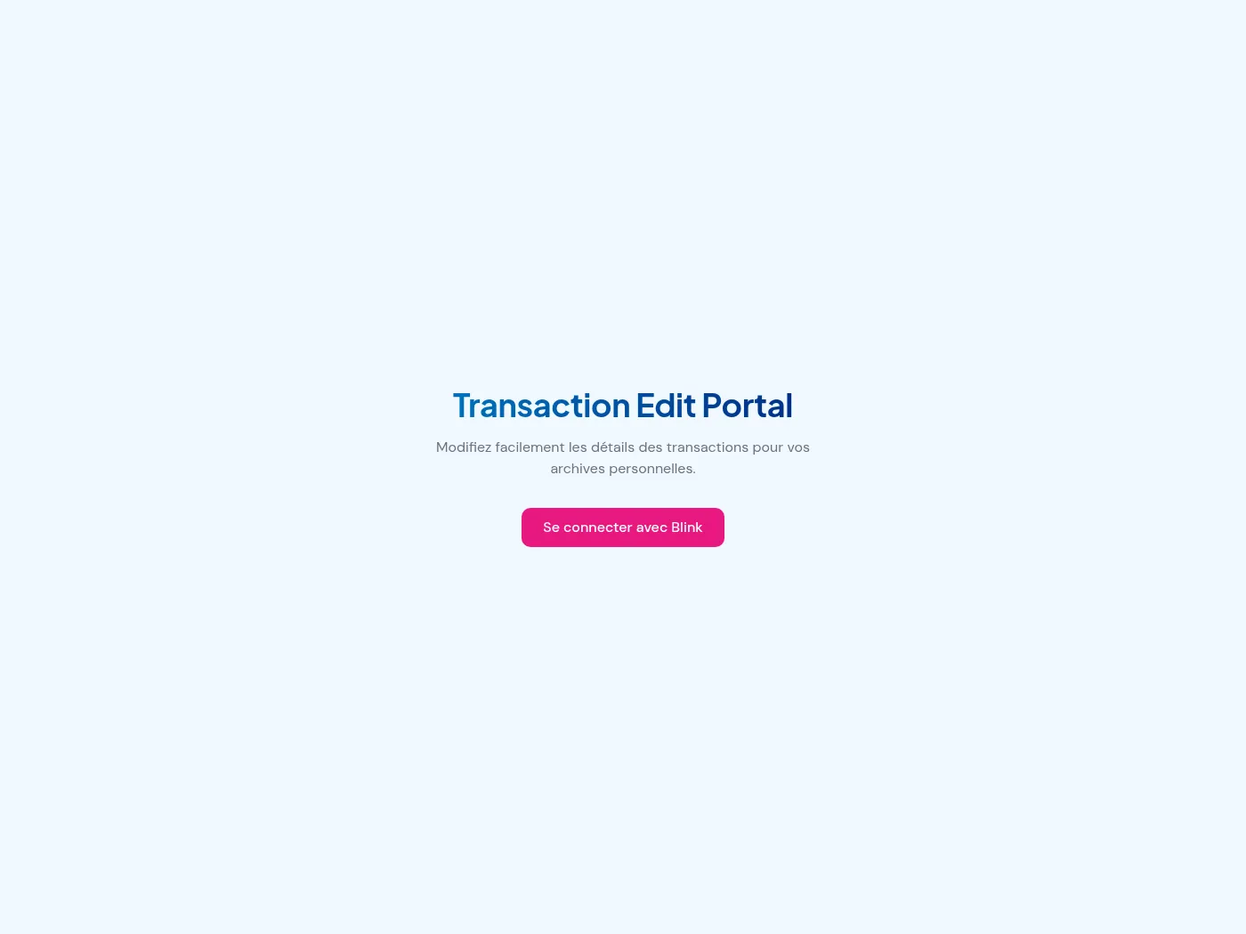 Transaction Edit Portal