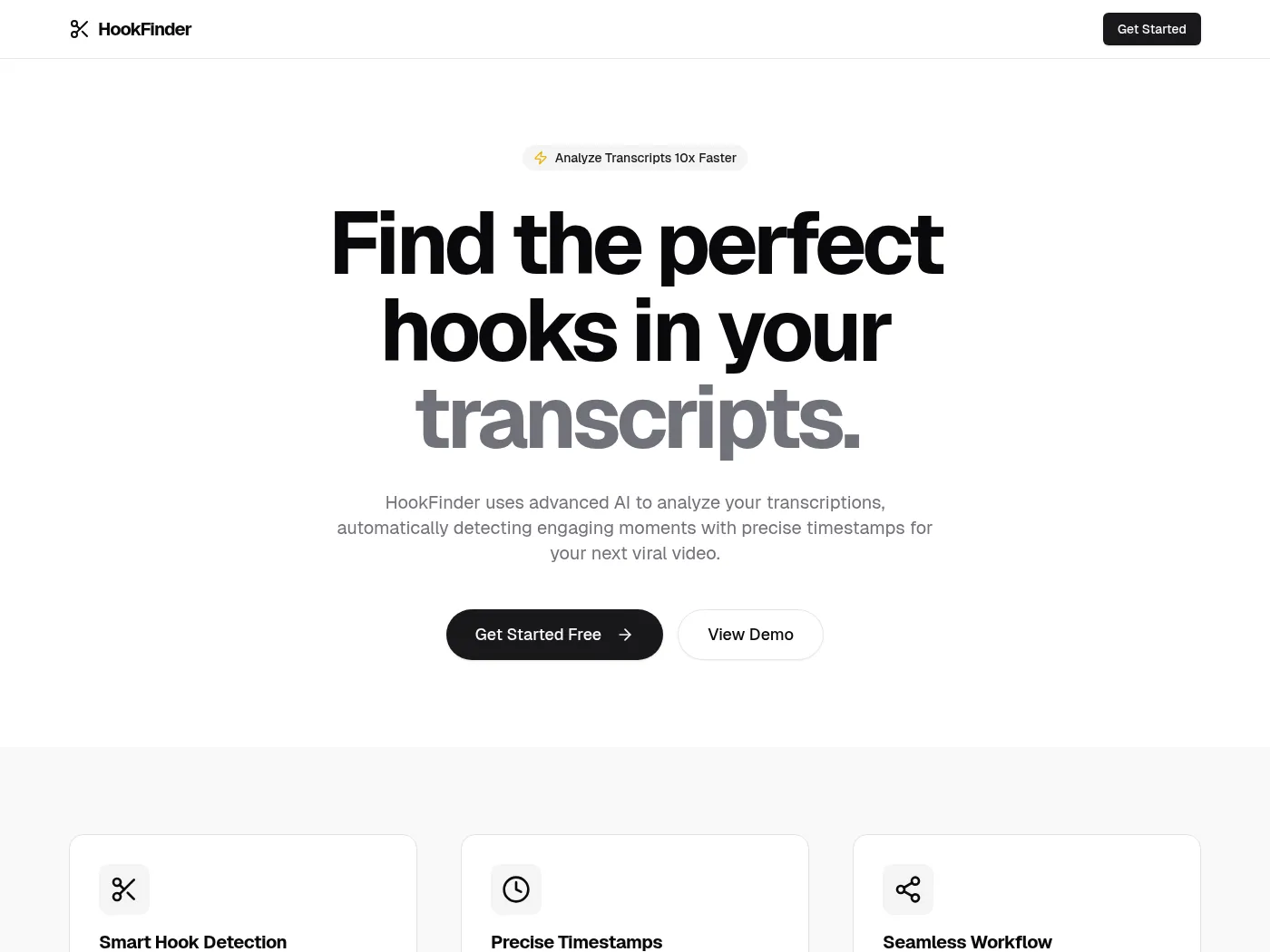 Transcript Hook Finder