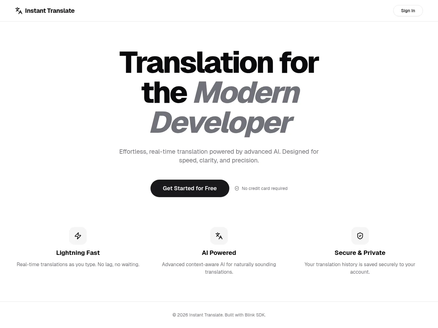 Instant Translate App