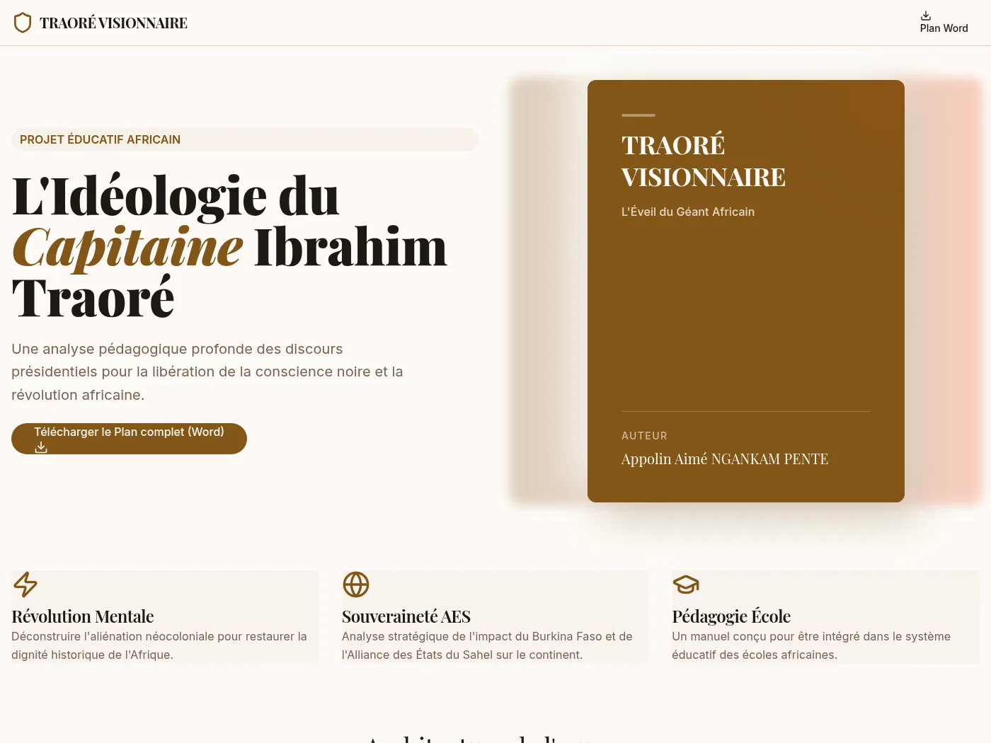 Traoré Visionnaire