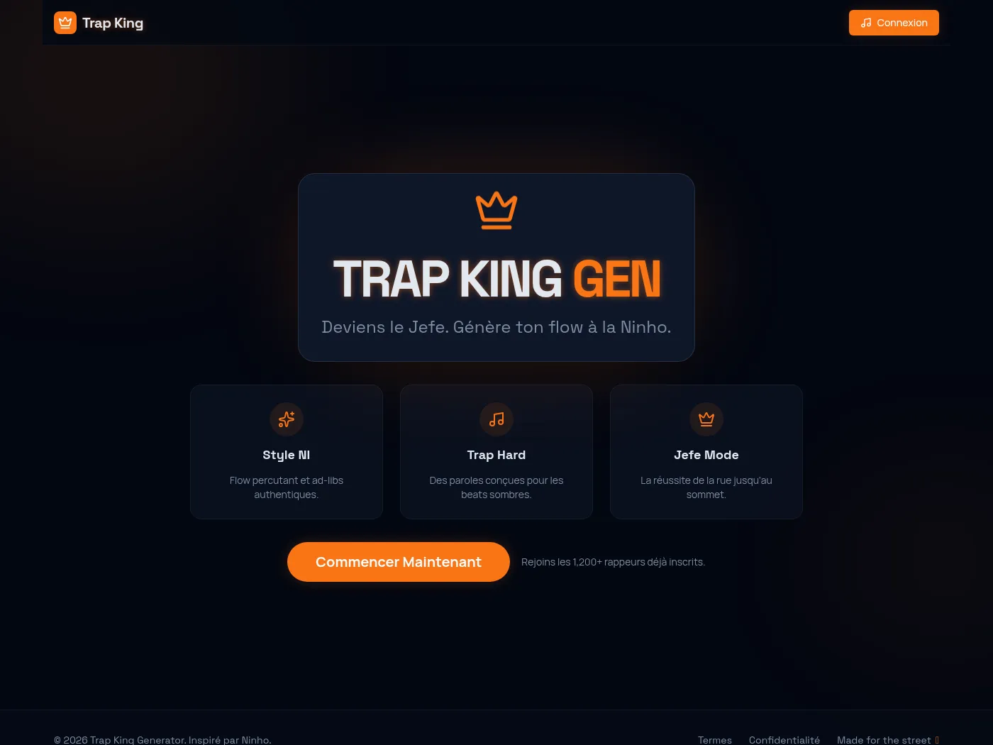 Trap King Lyrics Generator