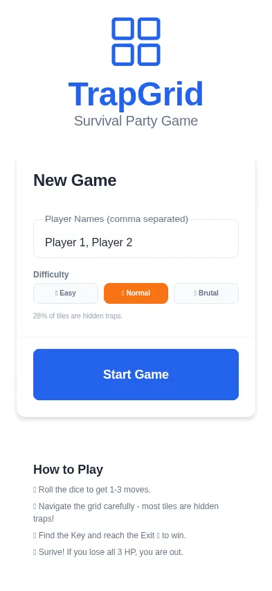TrapGrid Party Game
