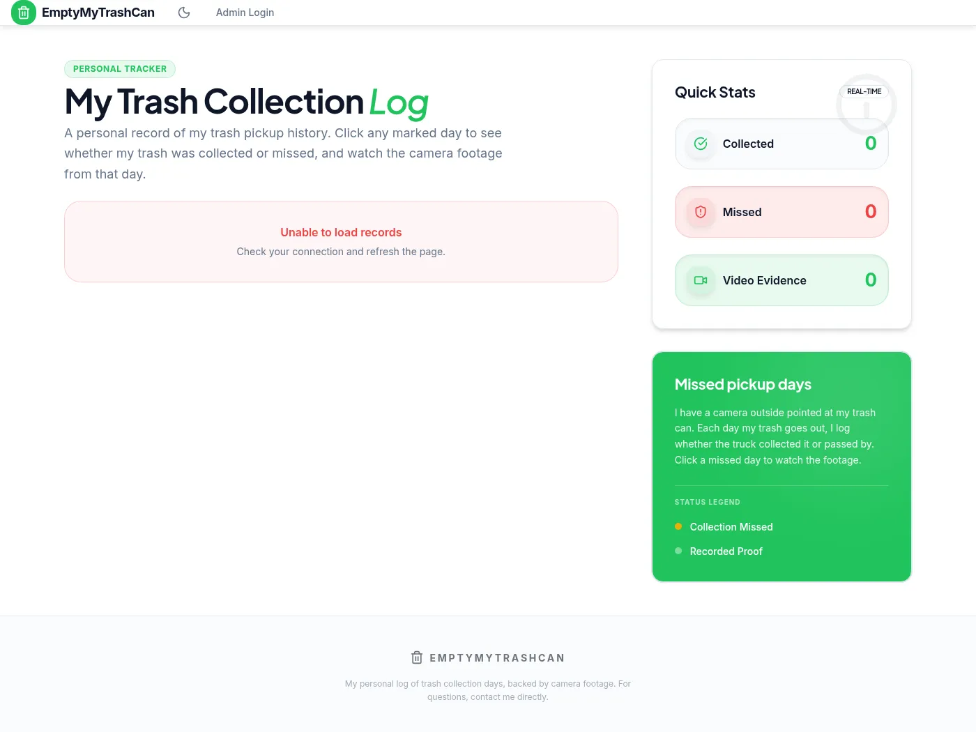 EmptyMyTrashCan Tracker