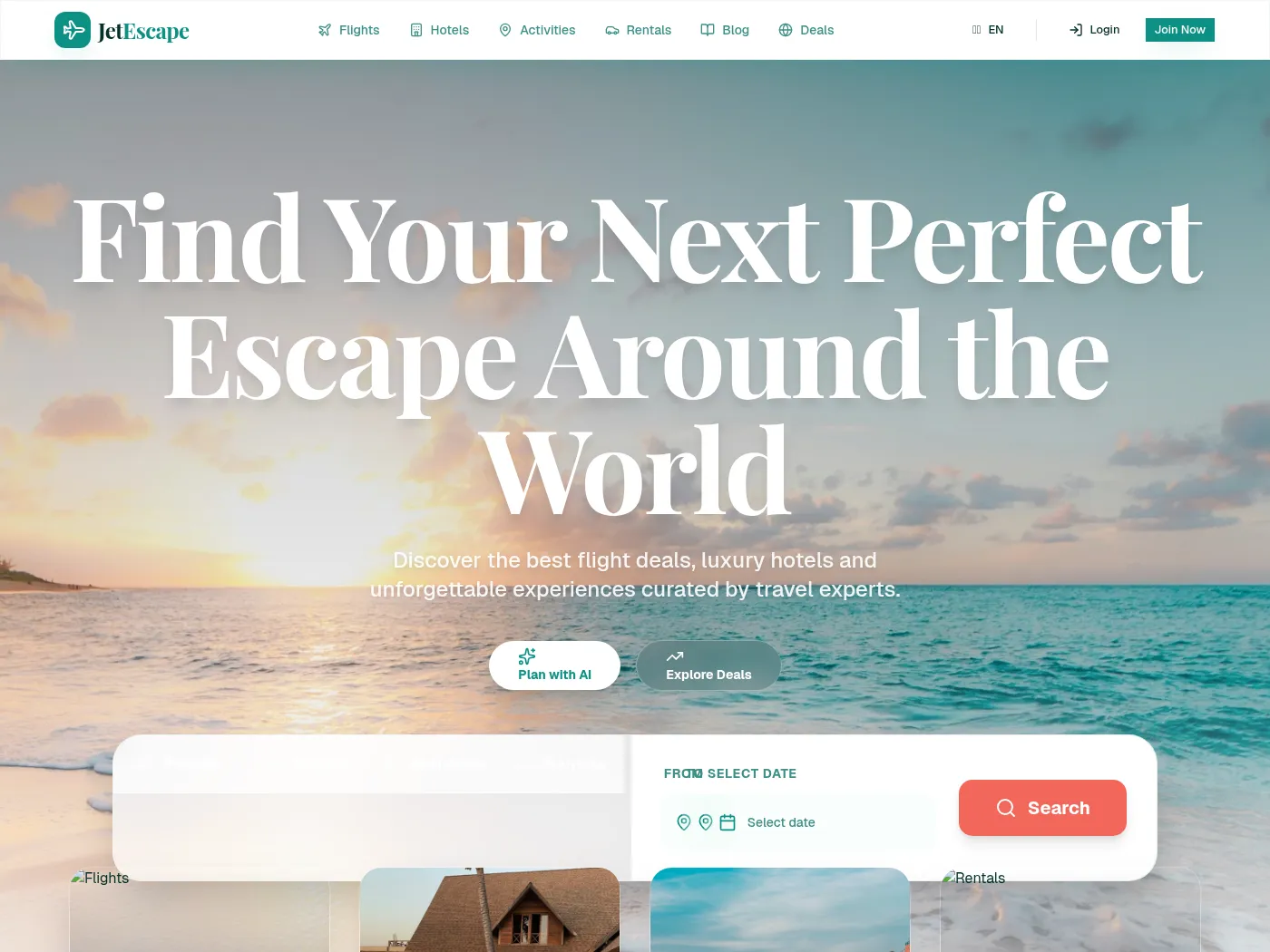 JetEscapeDeals Travel Hub