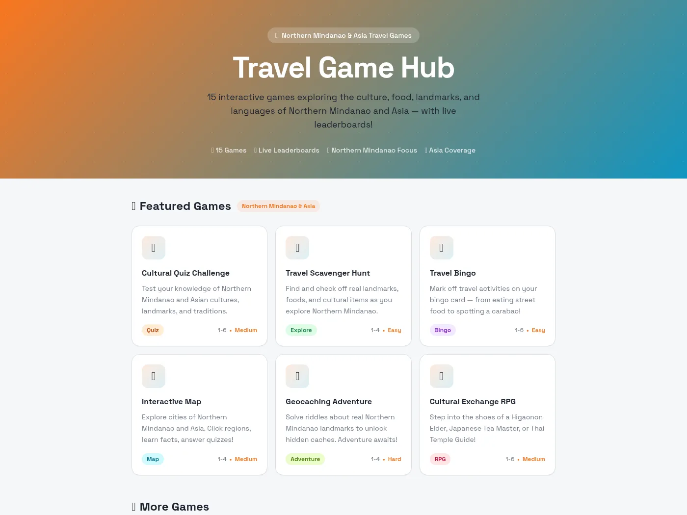 Travel Game Hub