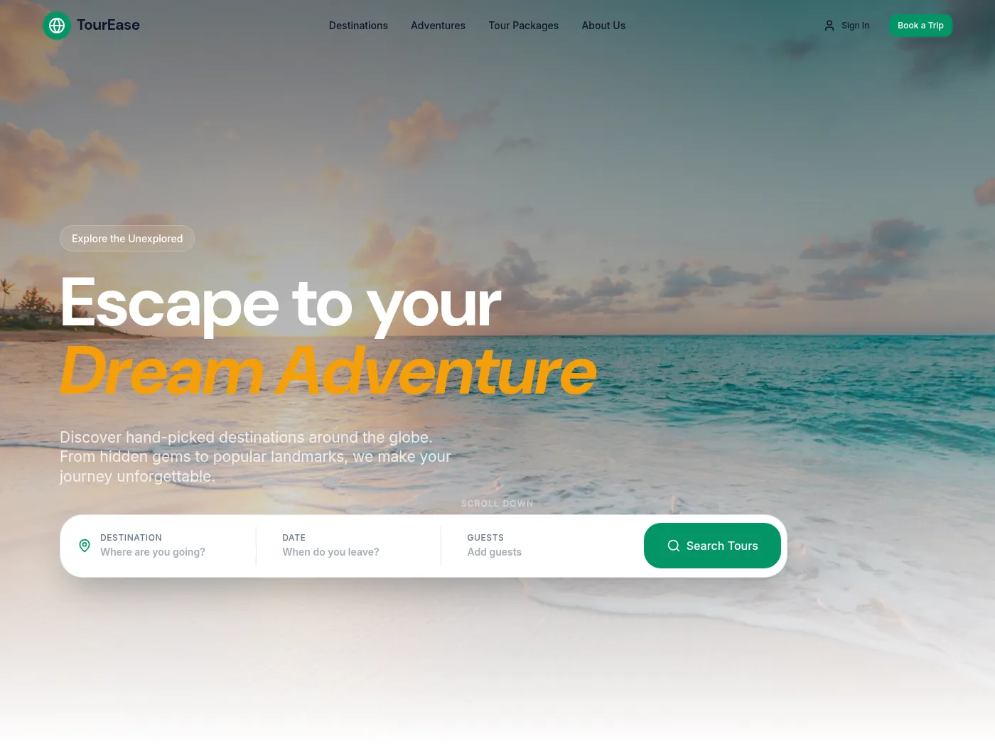 TourEase Home Page
