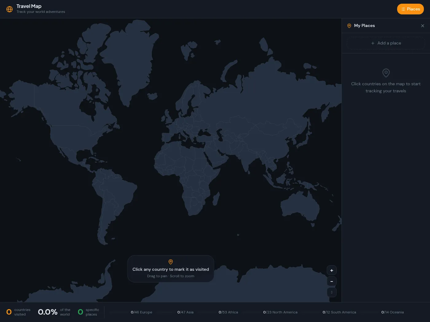 Travel Map Tracker