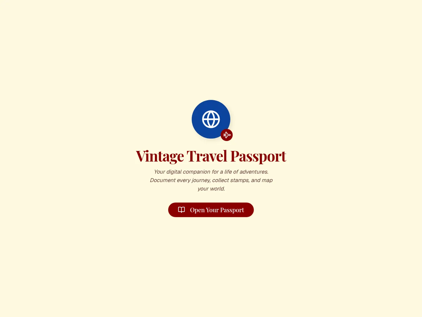 Vintage Travel Passport