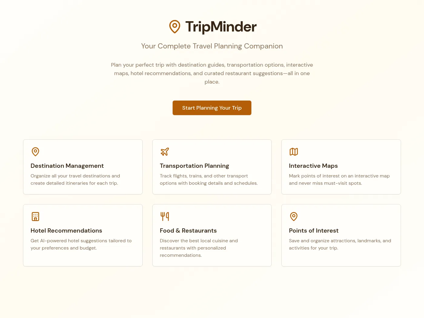 TripMinder Travel Planner