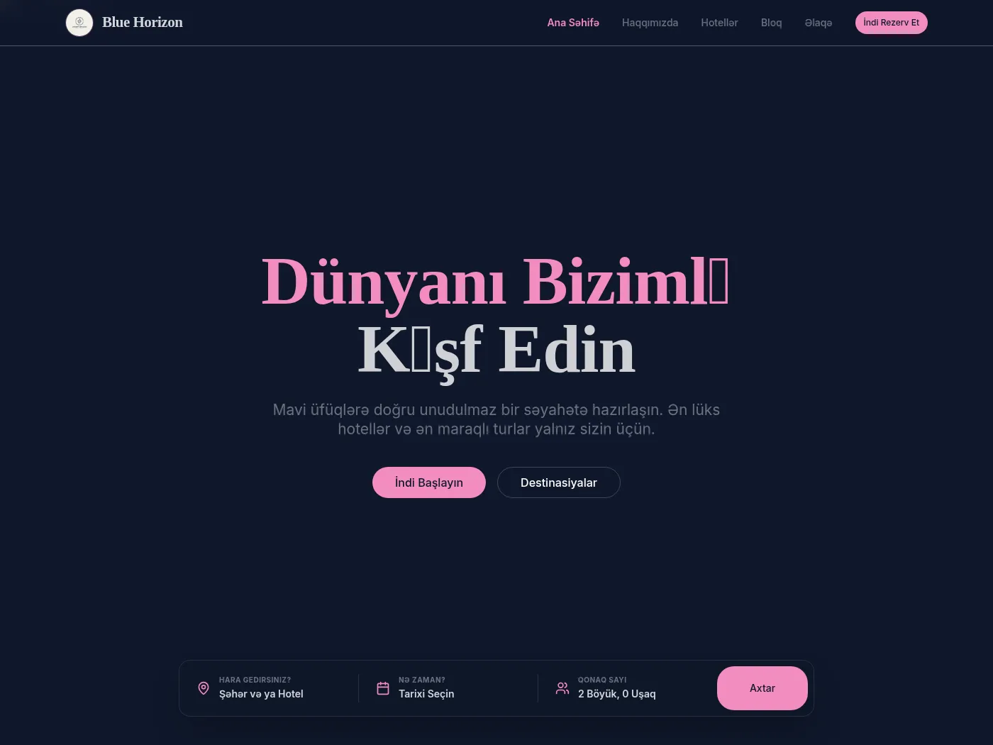 Blue Horizon Travel Site