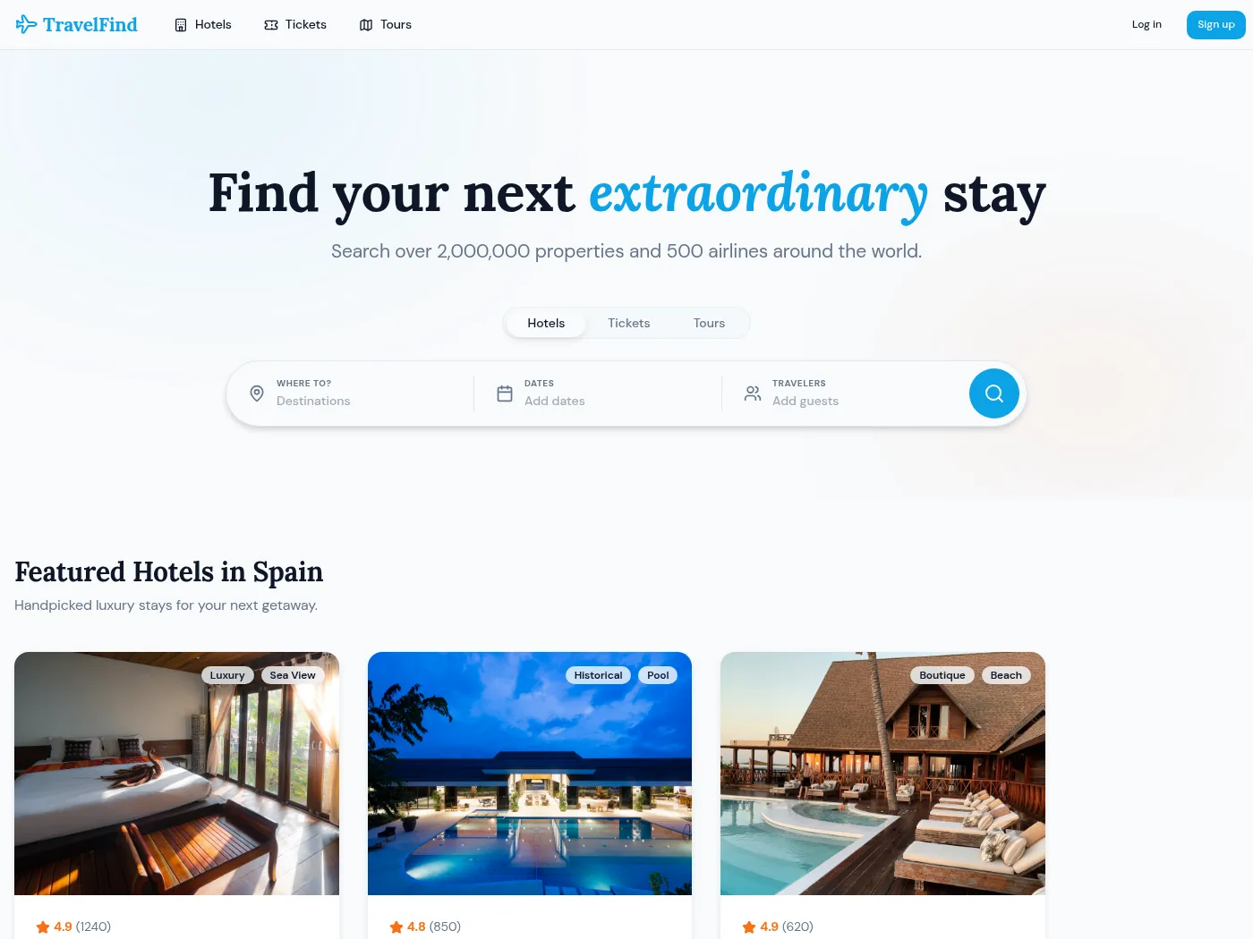 TravelFind Booking Site
