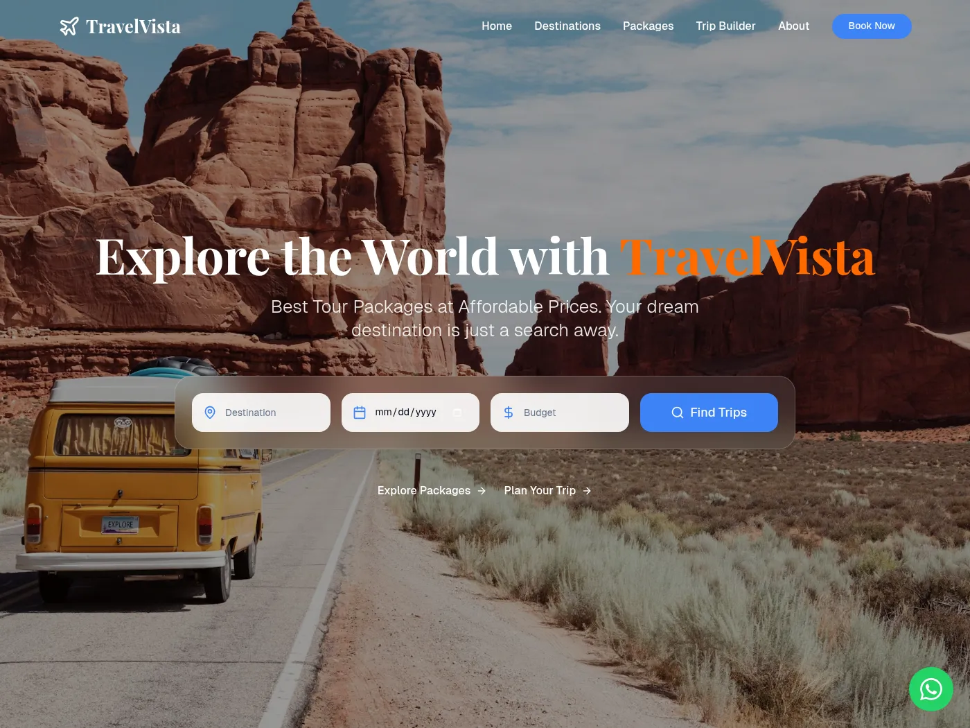 TravelVista Landing Page