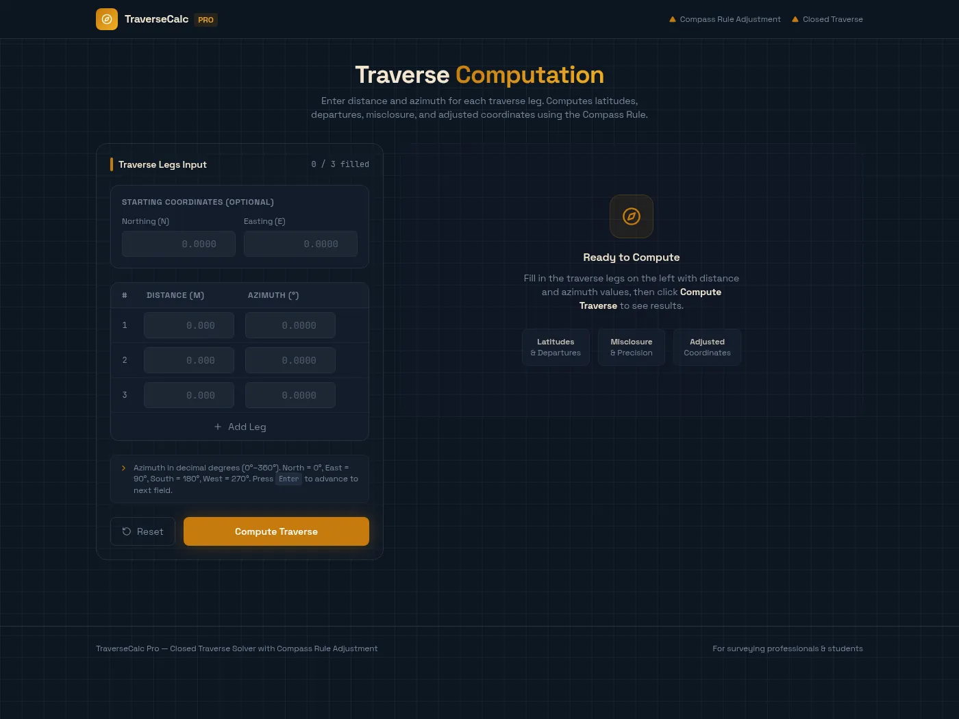 TraverseCalc Pro