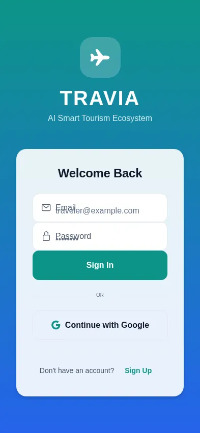 TRAVIA AI Tourism App