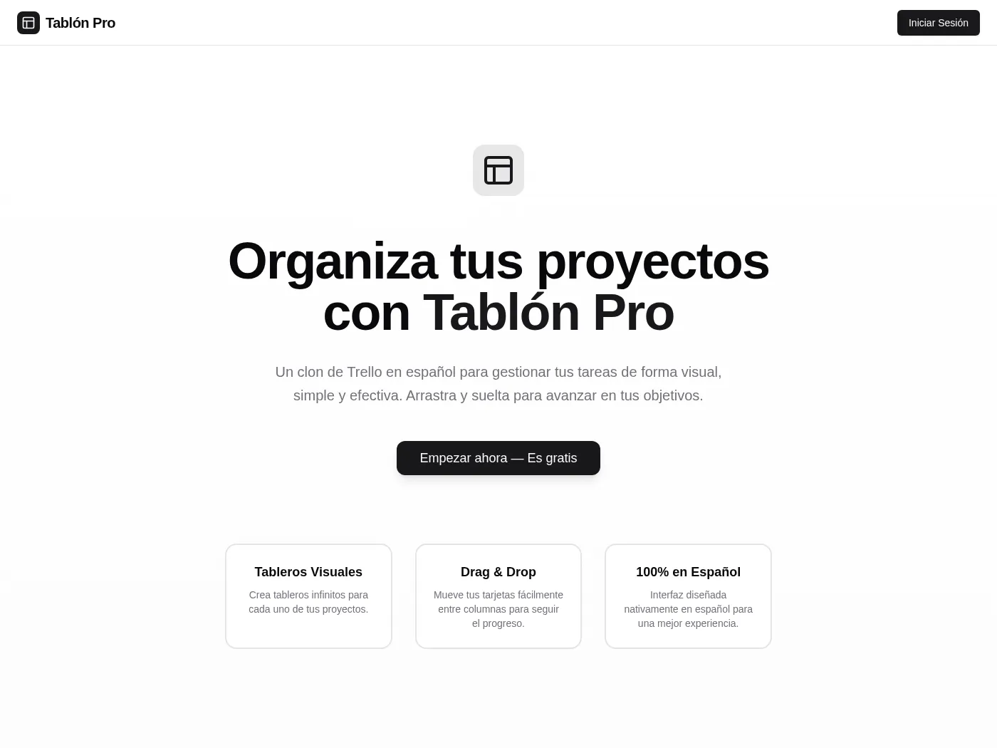 Tablón Pro (Clon Trello)