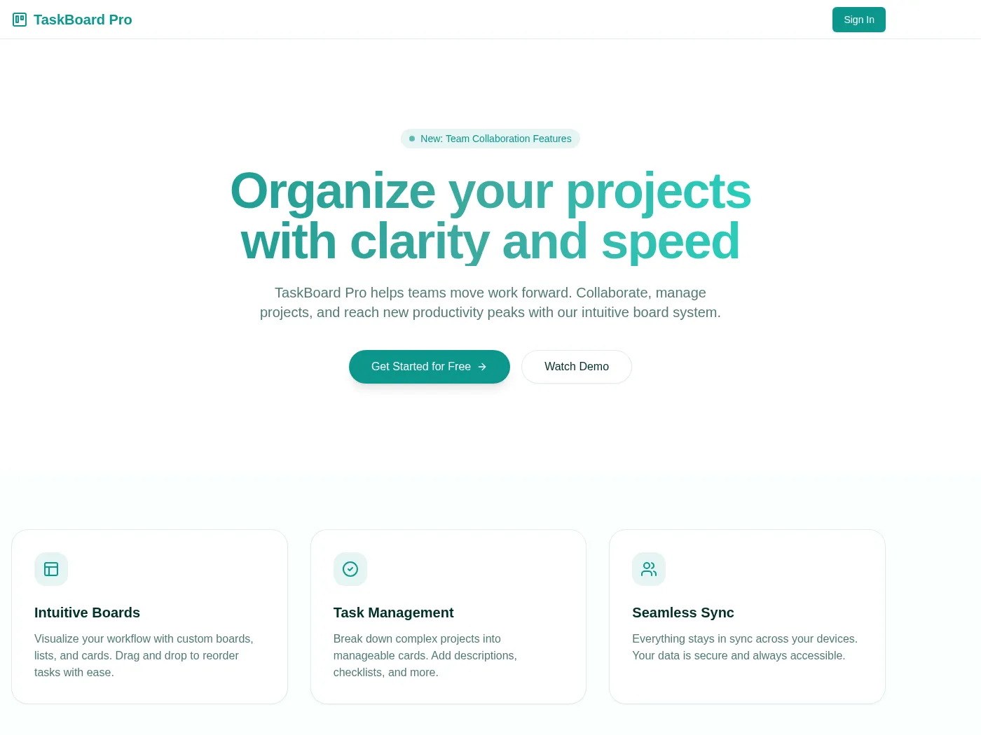 TaskBoard Pro
