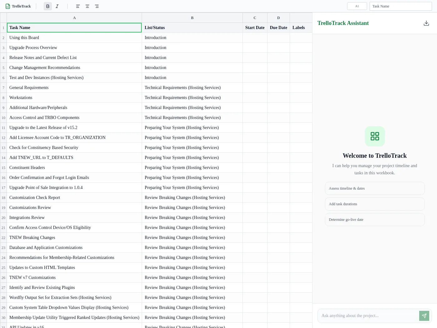 Trello2Excel Project Manager