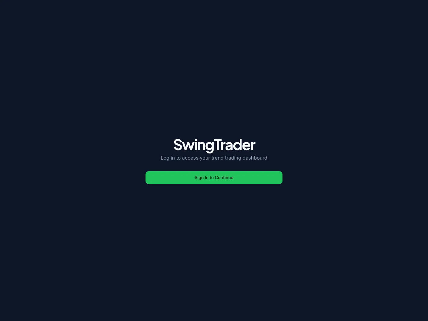 SwingTrader Dashboard