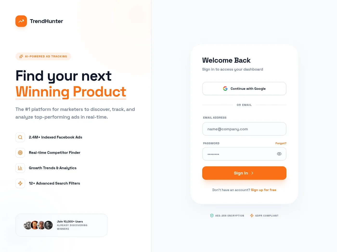TrendHunter SAAS Ad Tracker