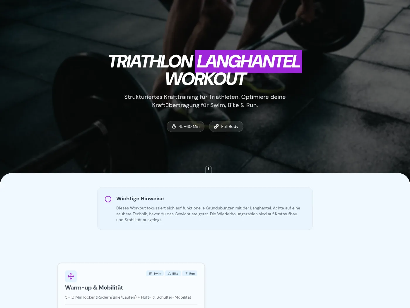 Triathlon Barbell Timeline