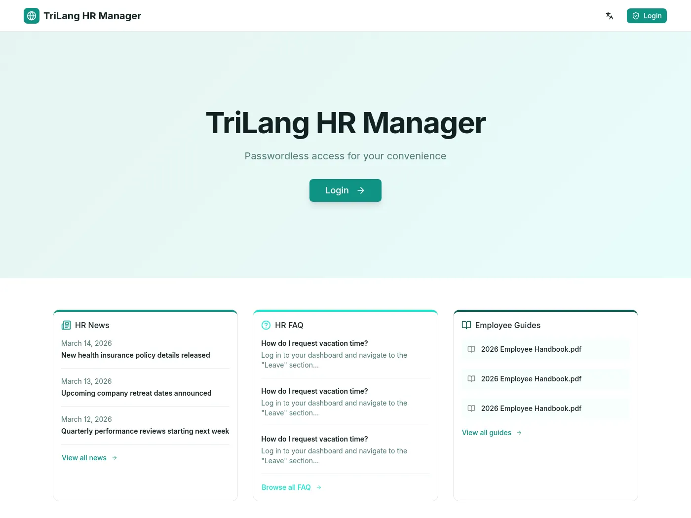 TriLang HR Manager