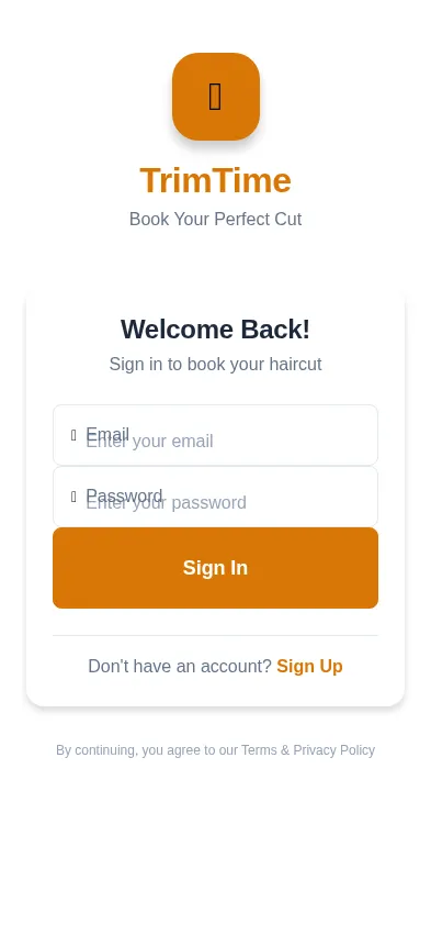KWIK CUT Booking App