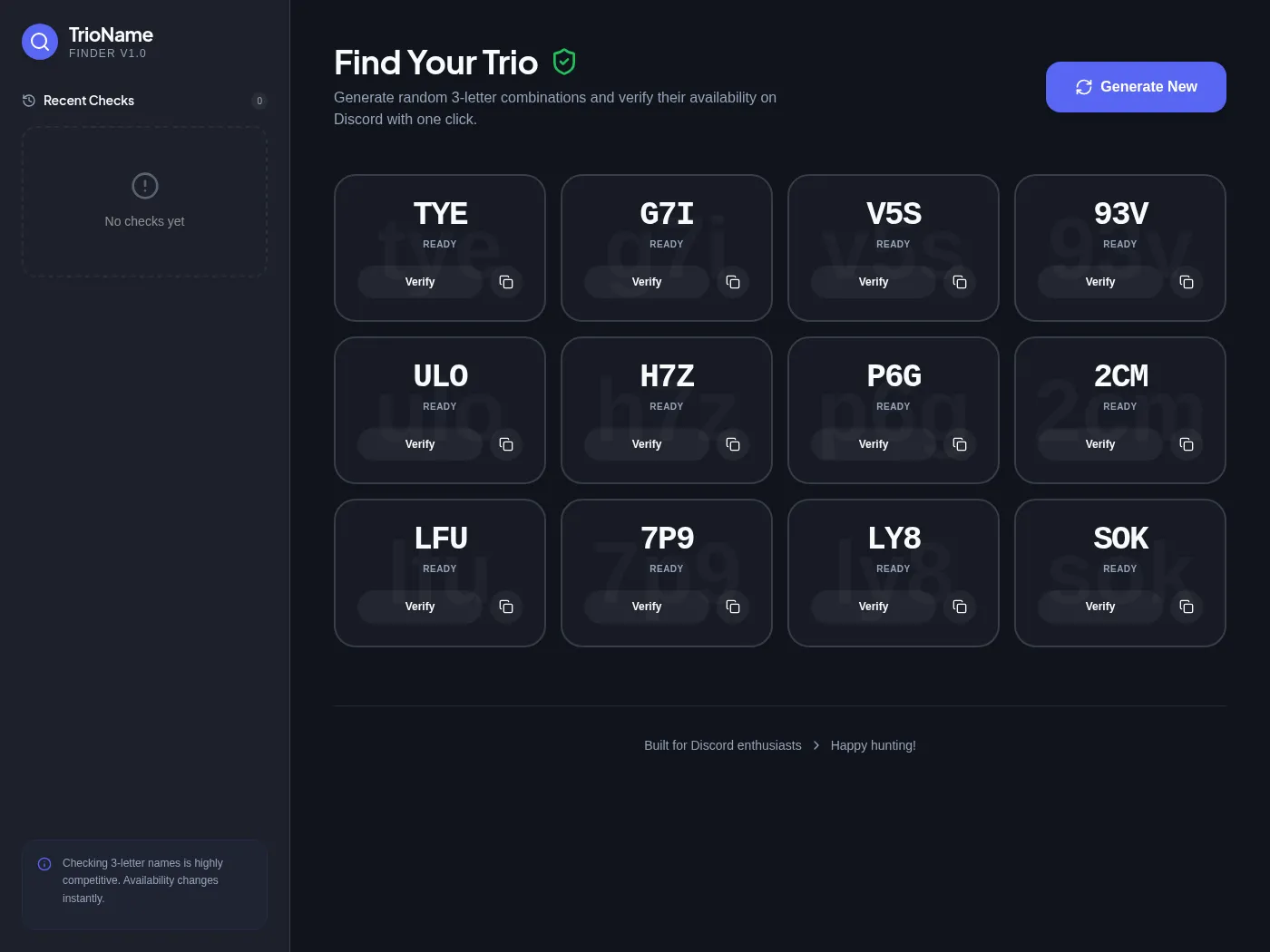 TrioName Finder