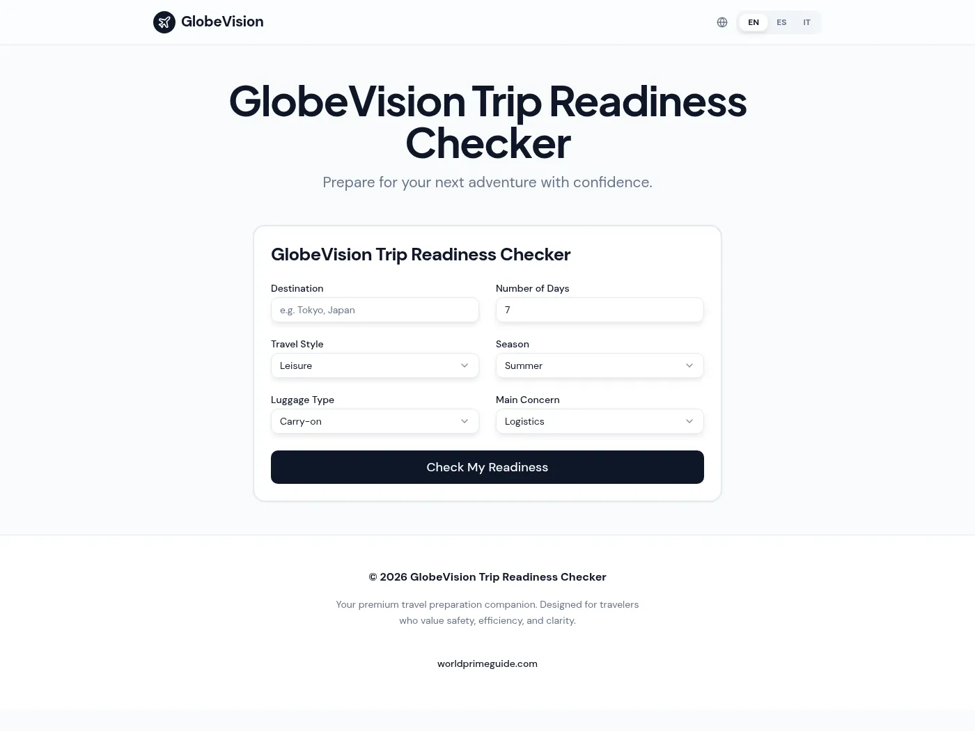 GlobeVision Trip Checker