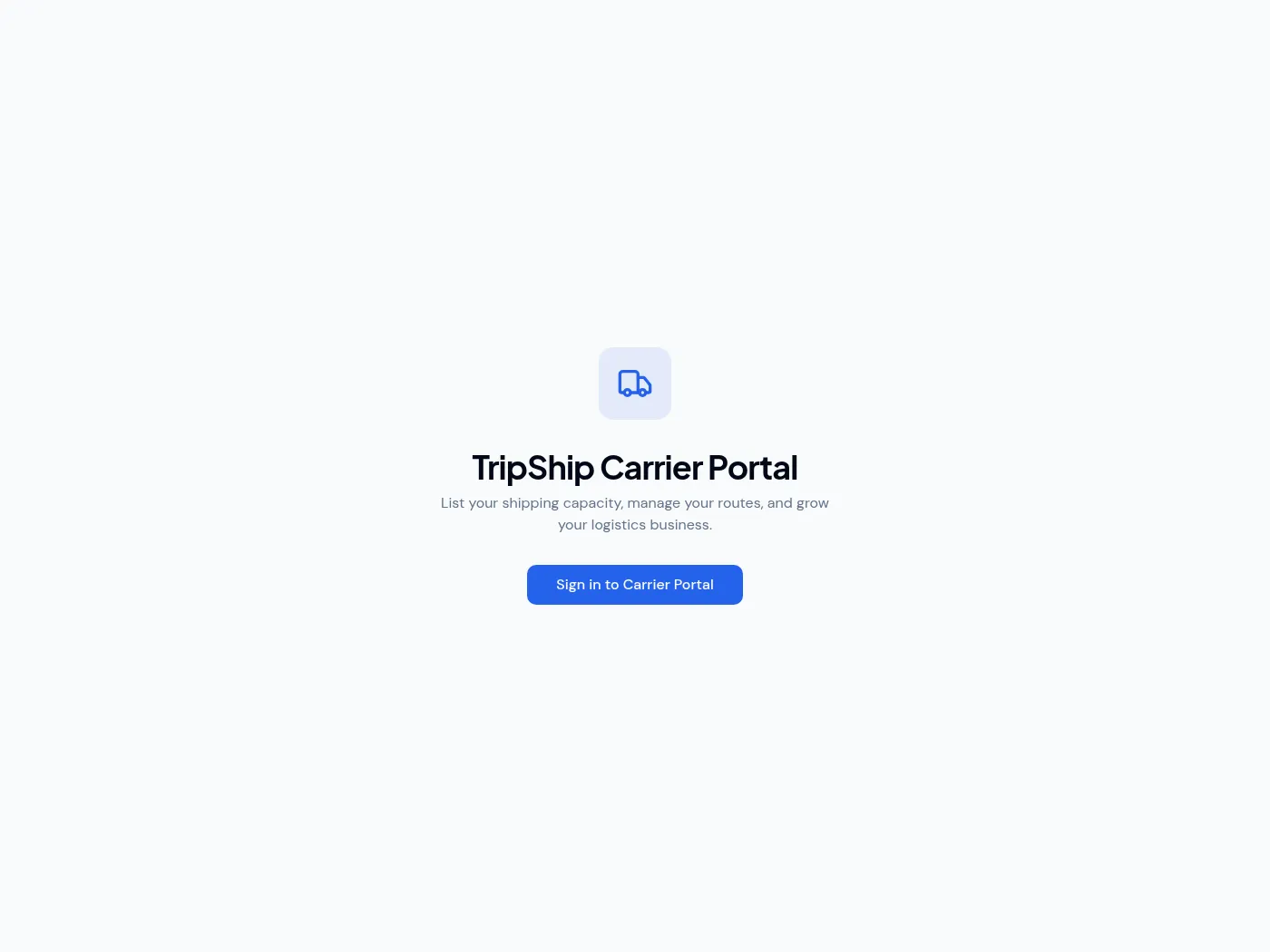 TripShip Web Portal
