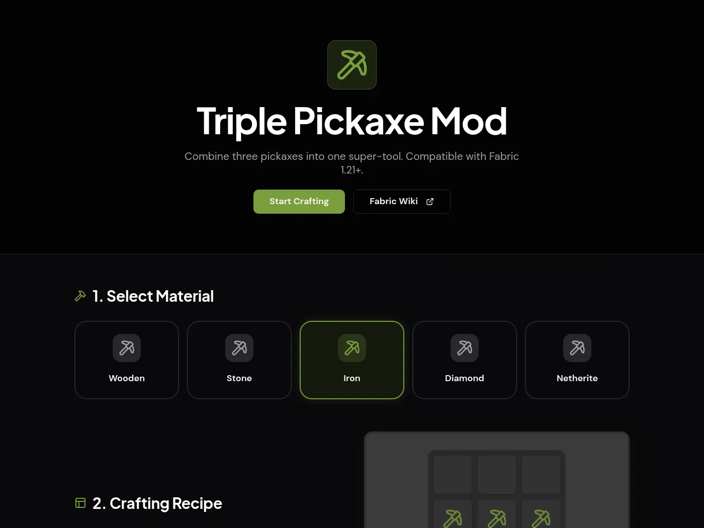 Triple-Pickaxe Mod