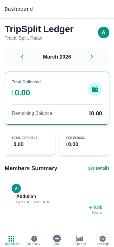 TripSplit Ledger