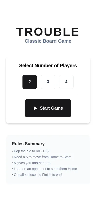 Trouble Boardgame Mobile