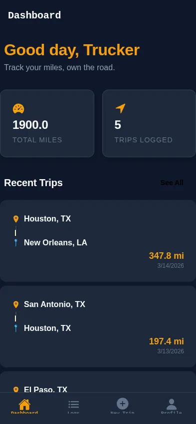 Trucker Trip Log