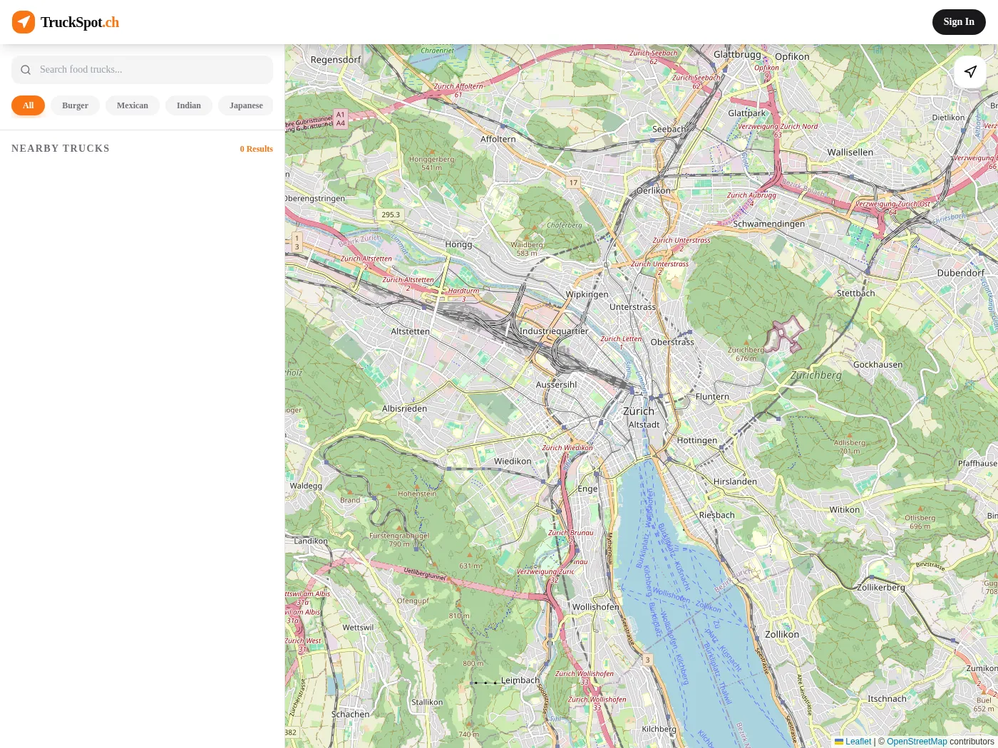 TruckSpot Swiss Food Map
