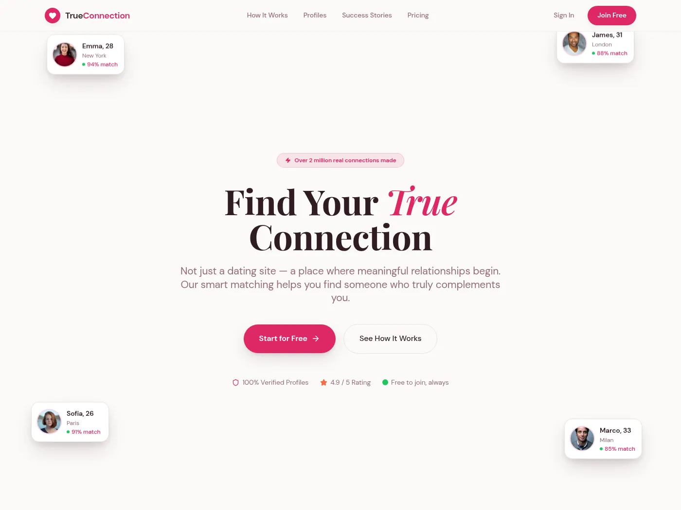 TrueConnection Dating Site