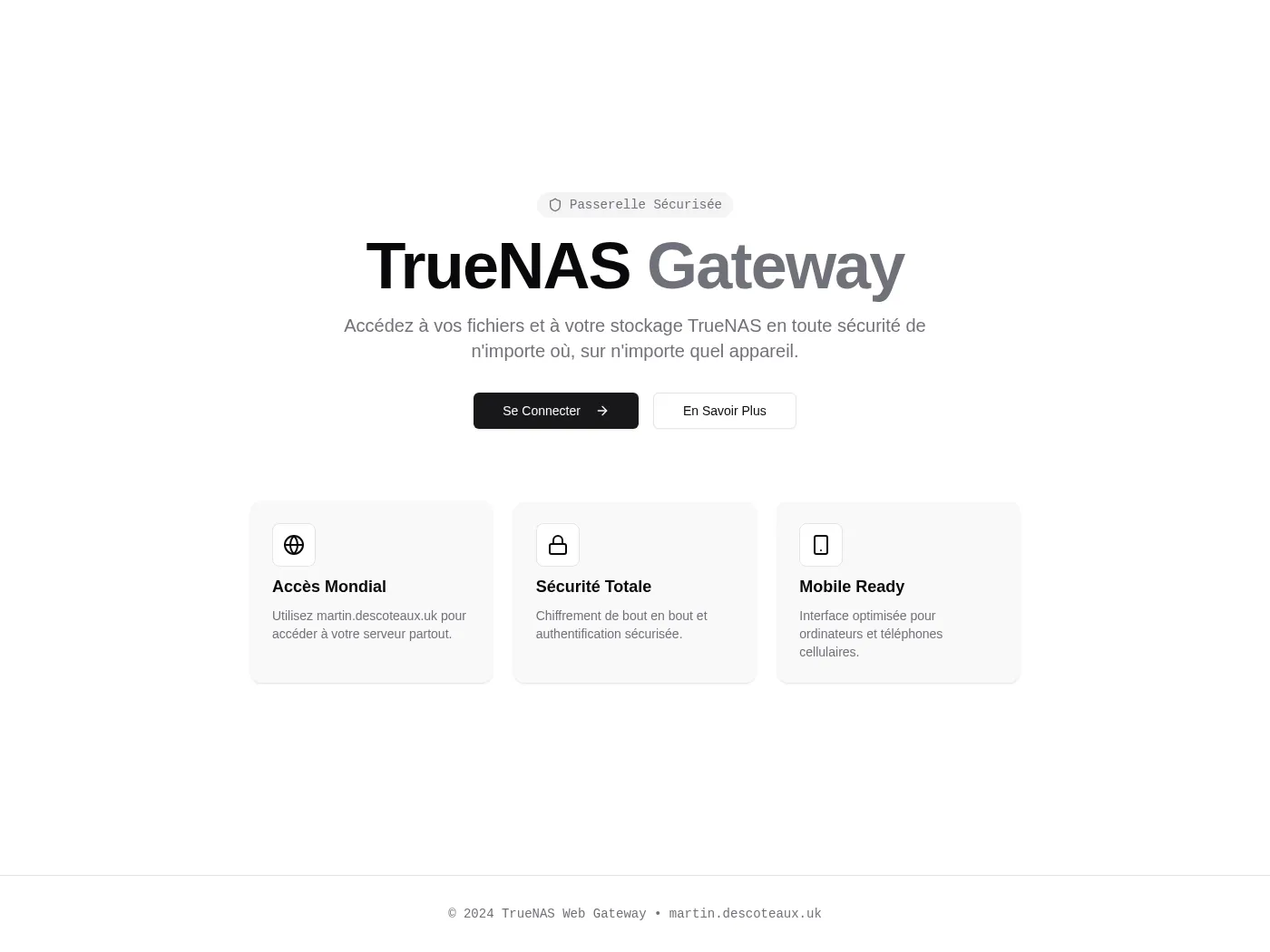 TrueNAS Web Gateway