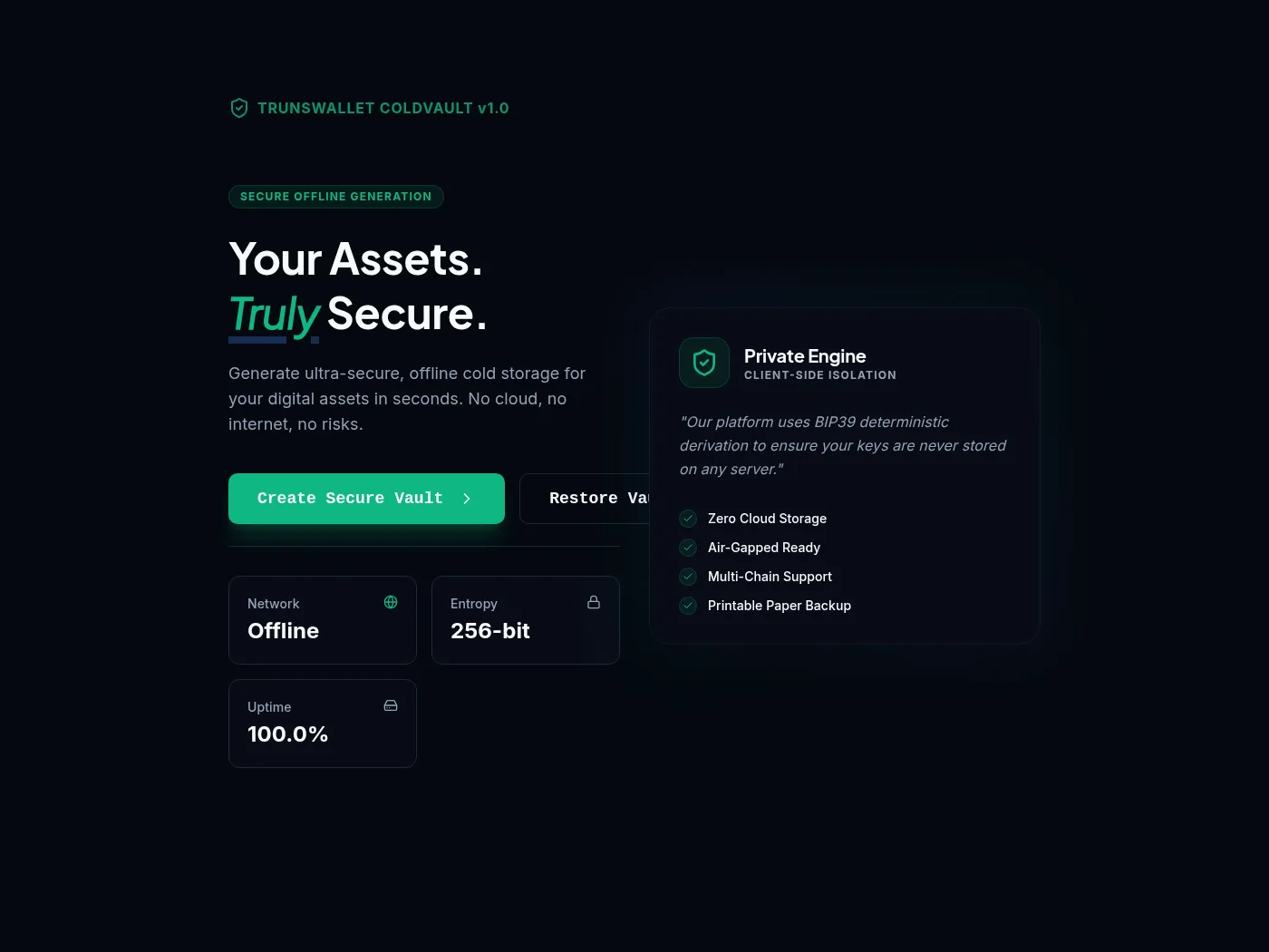 TrunsWallet Cold Vault