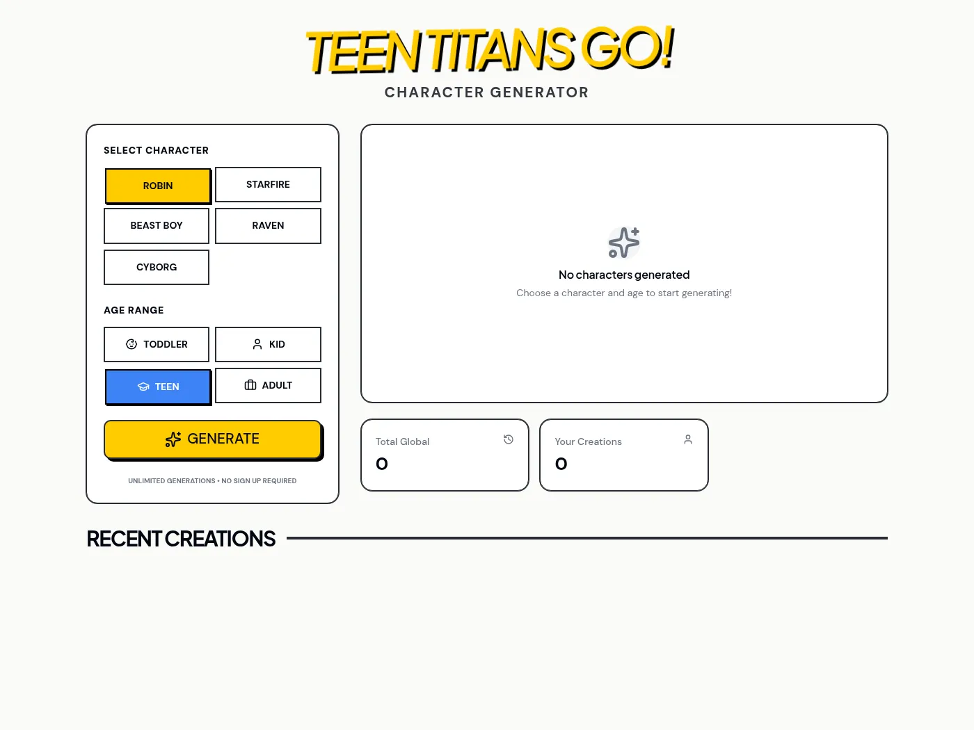 Teen Titans Go Generator