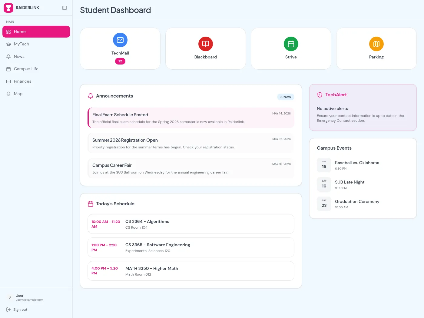 TTU Student Portal Clone