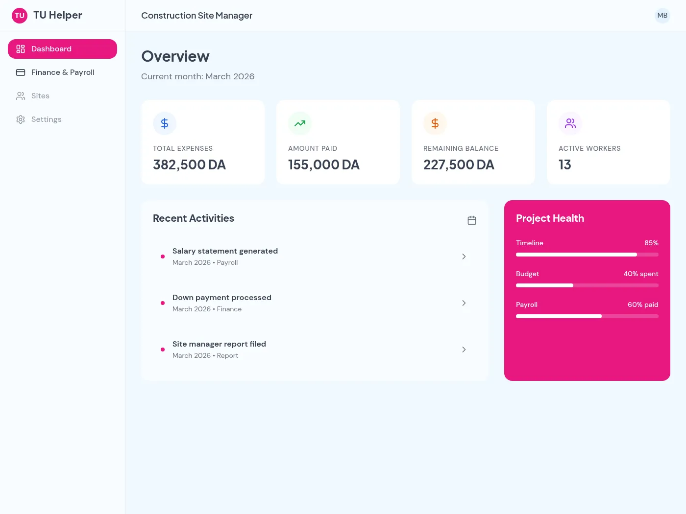 TU Helper Platform