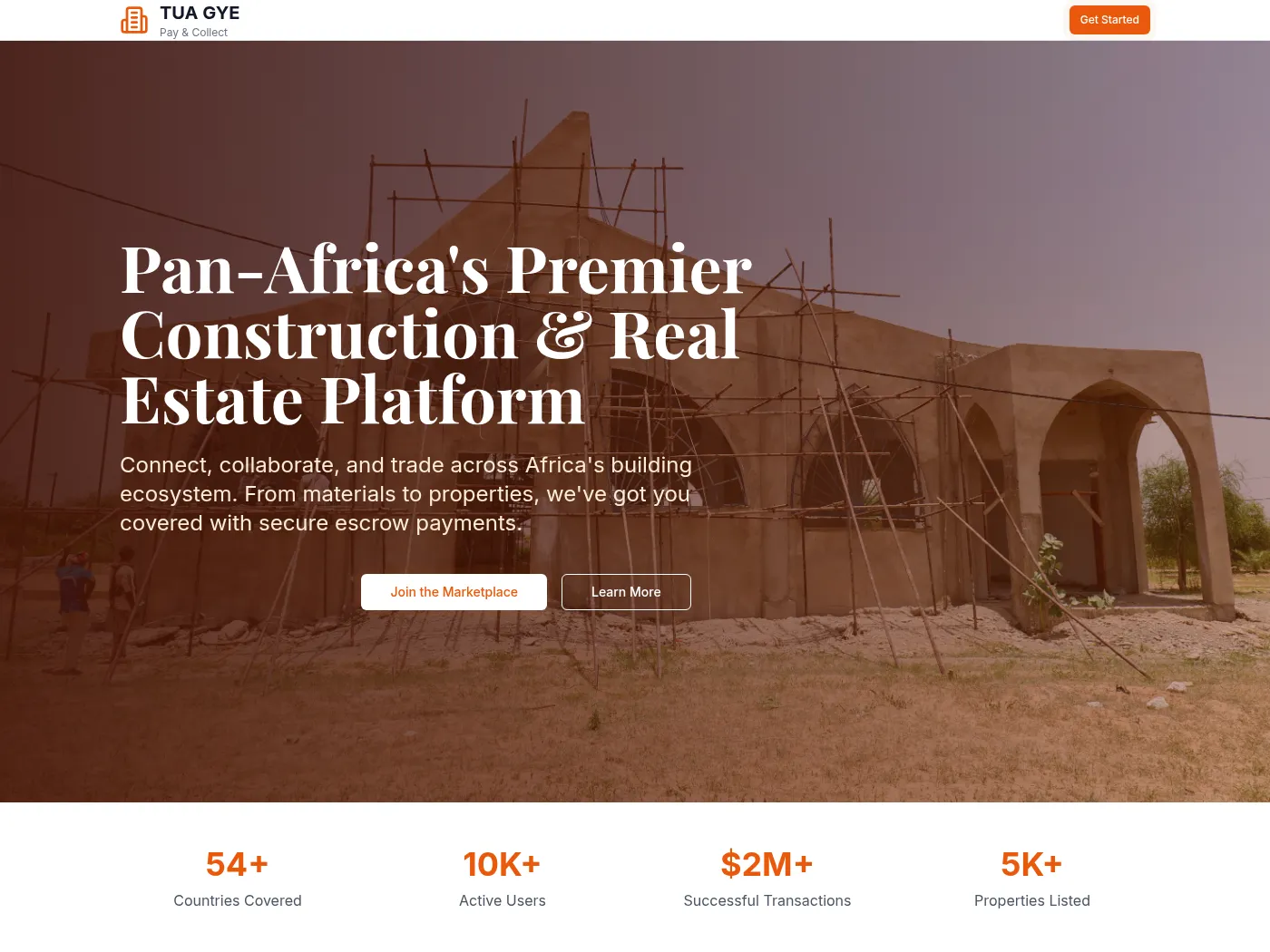 TUA GYE – Pay & Collect: Pan-Africa Building & Real Estate Marketplace and Collaboration Platform