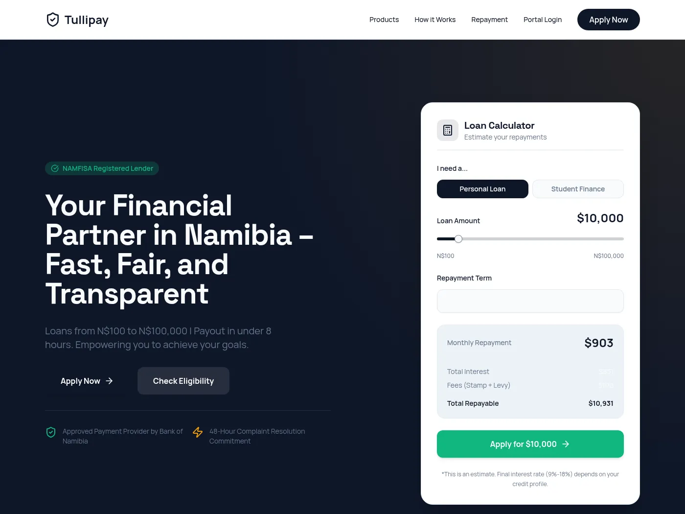 Tullipay Digital Lending Portal