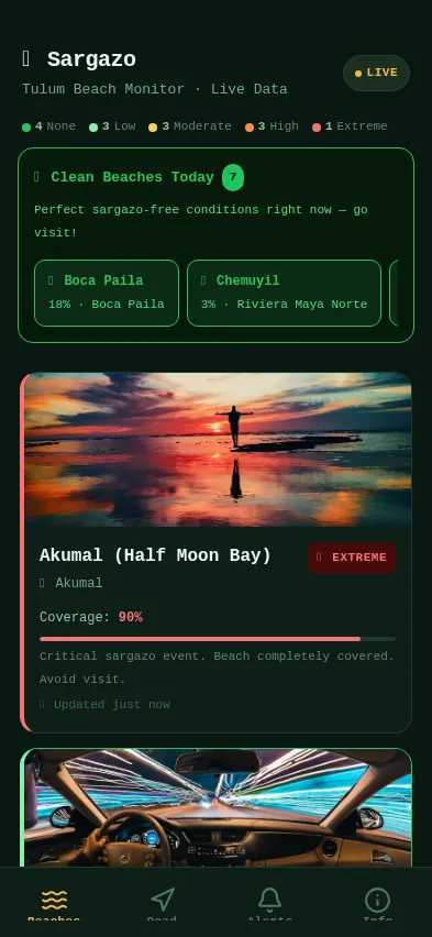 Tulum 1APP Sargazo Tracker