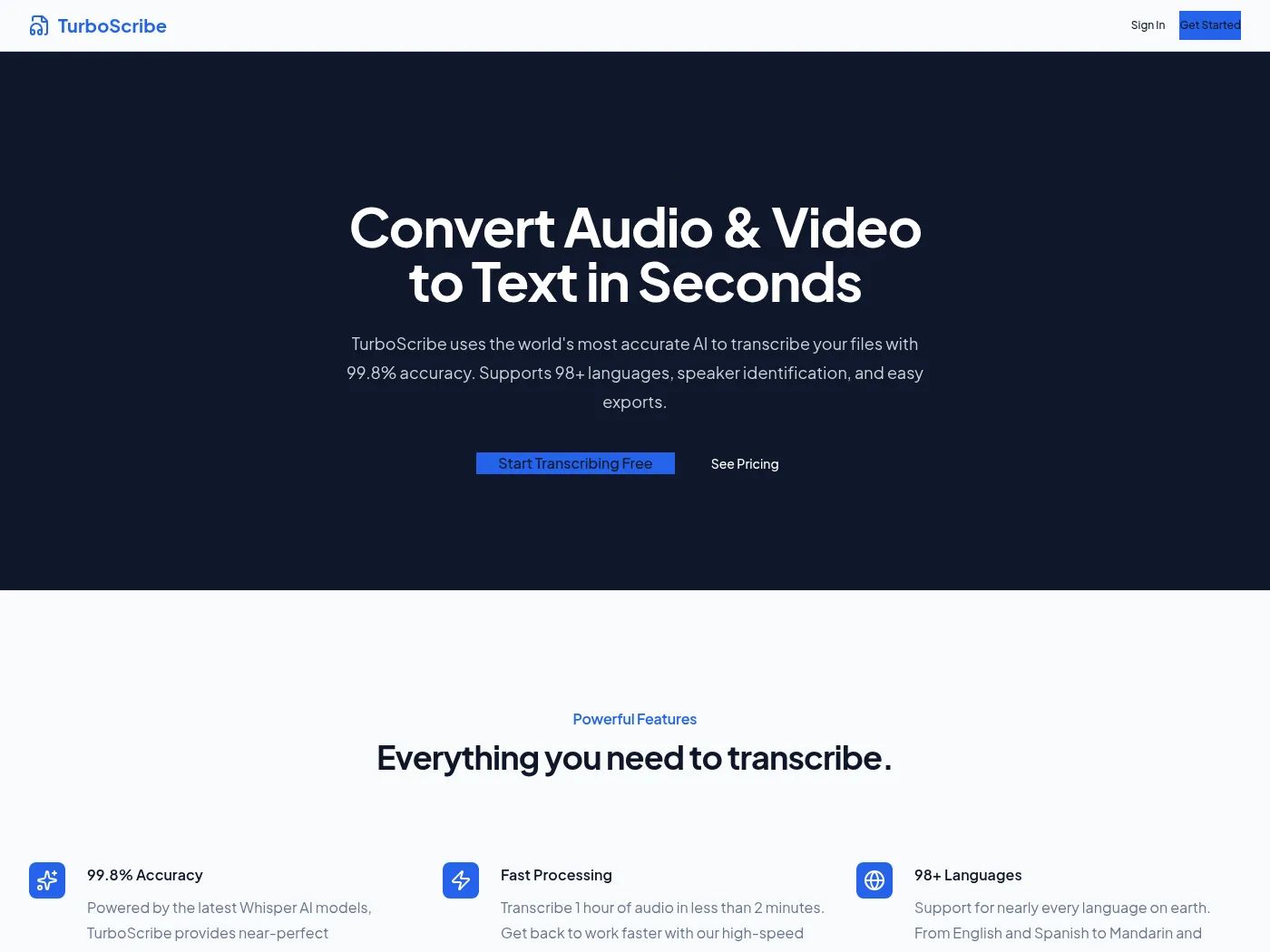TurboScribe Clone