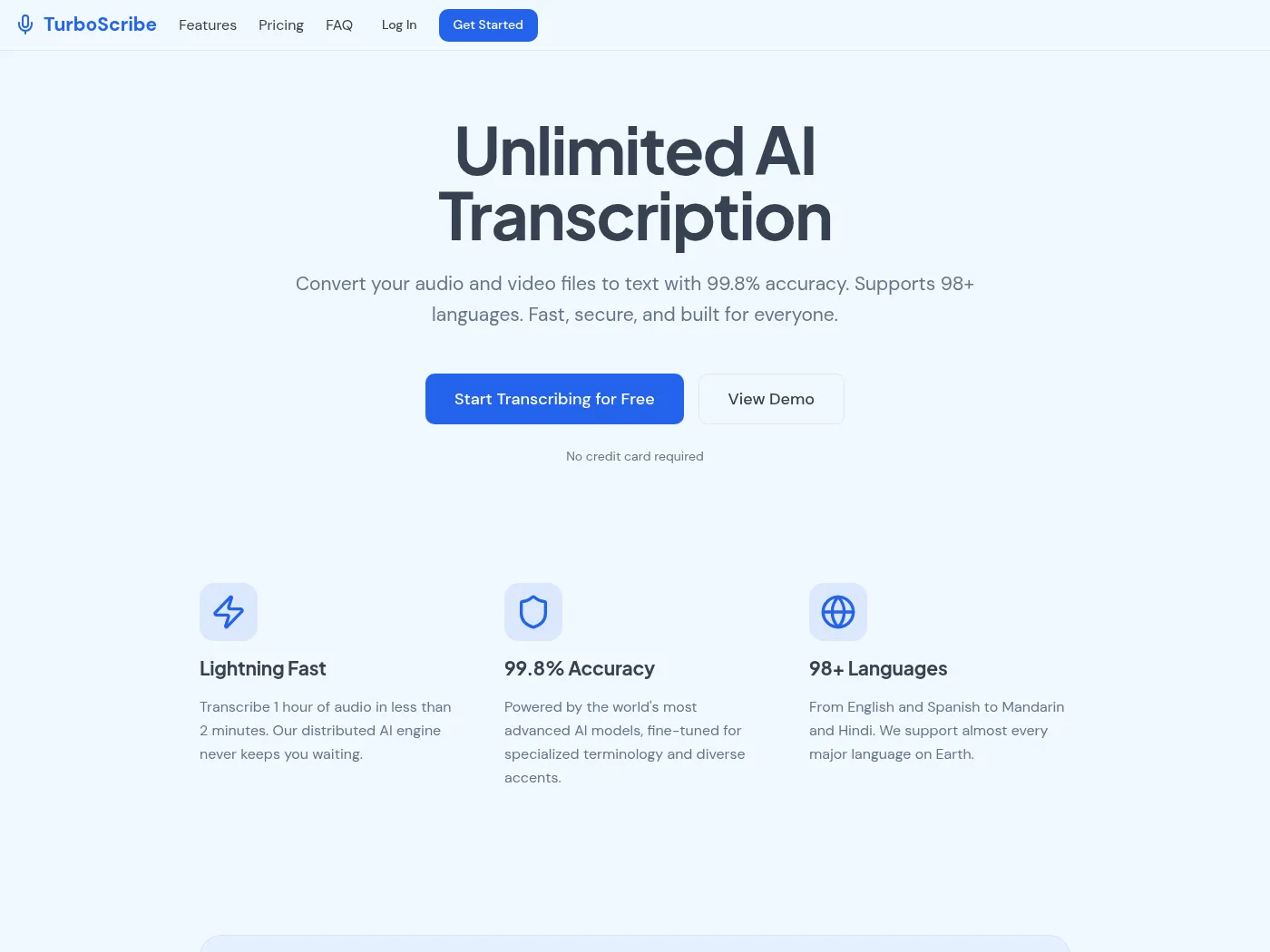 TurboScribe Clone
