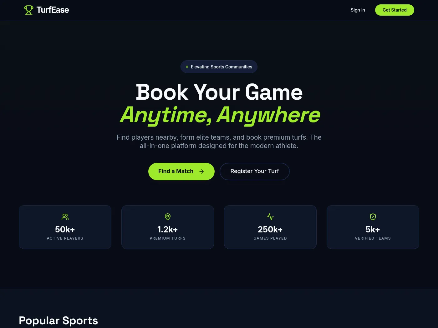 TurfEase Sports Platform