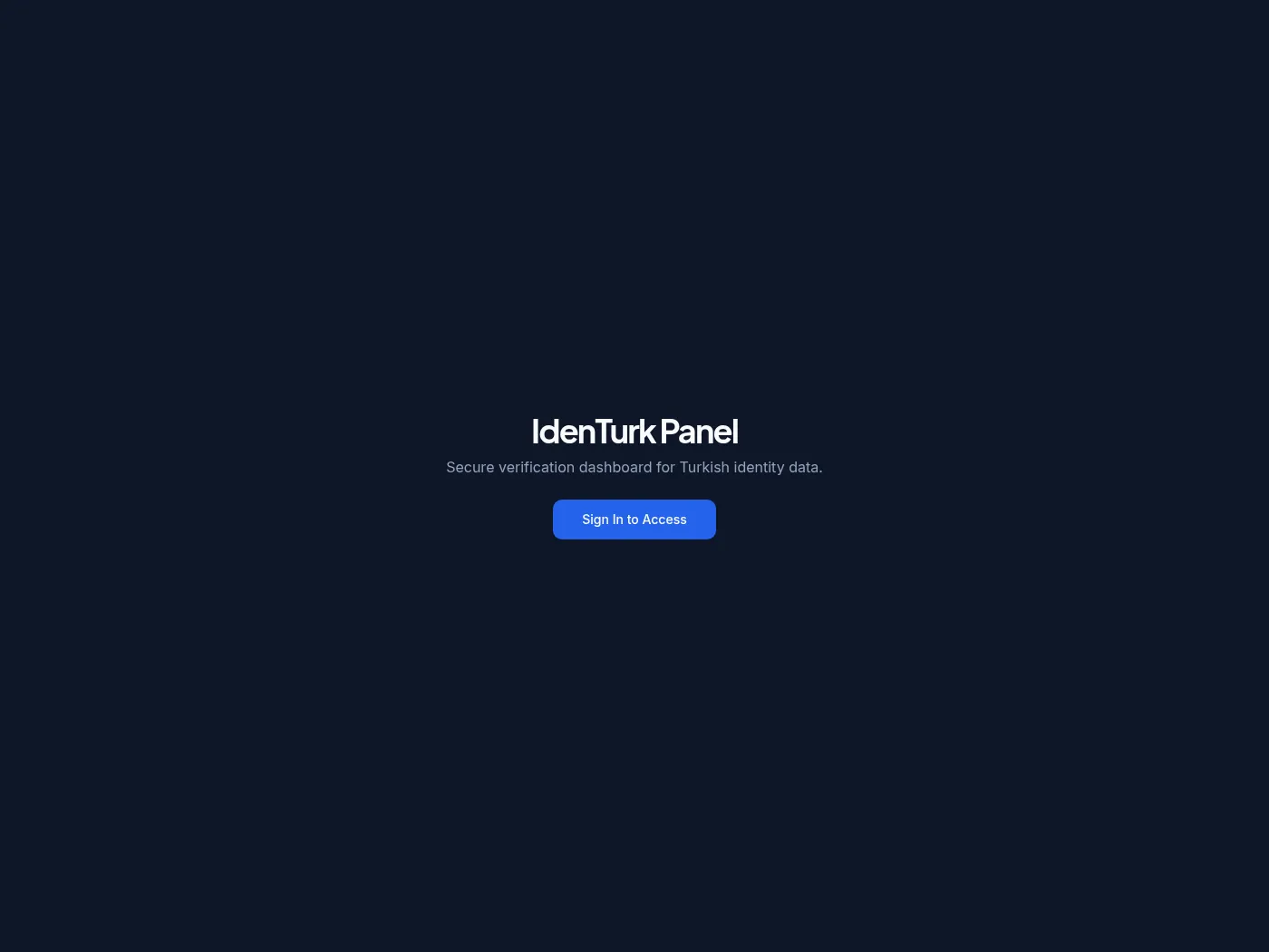 IdenTurk Search Panel