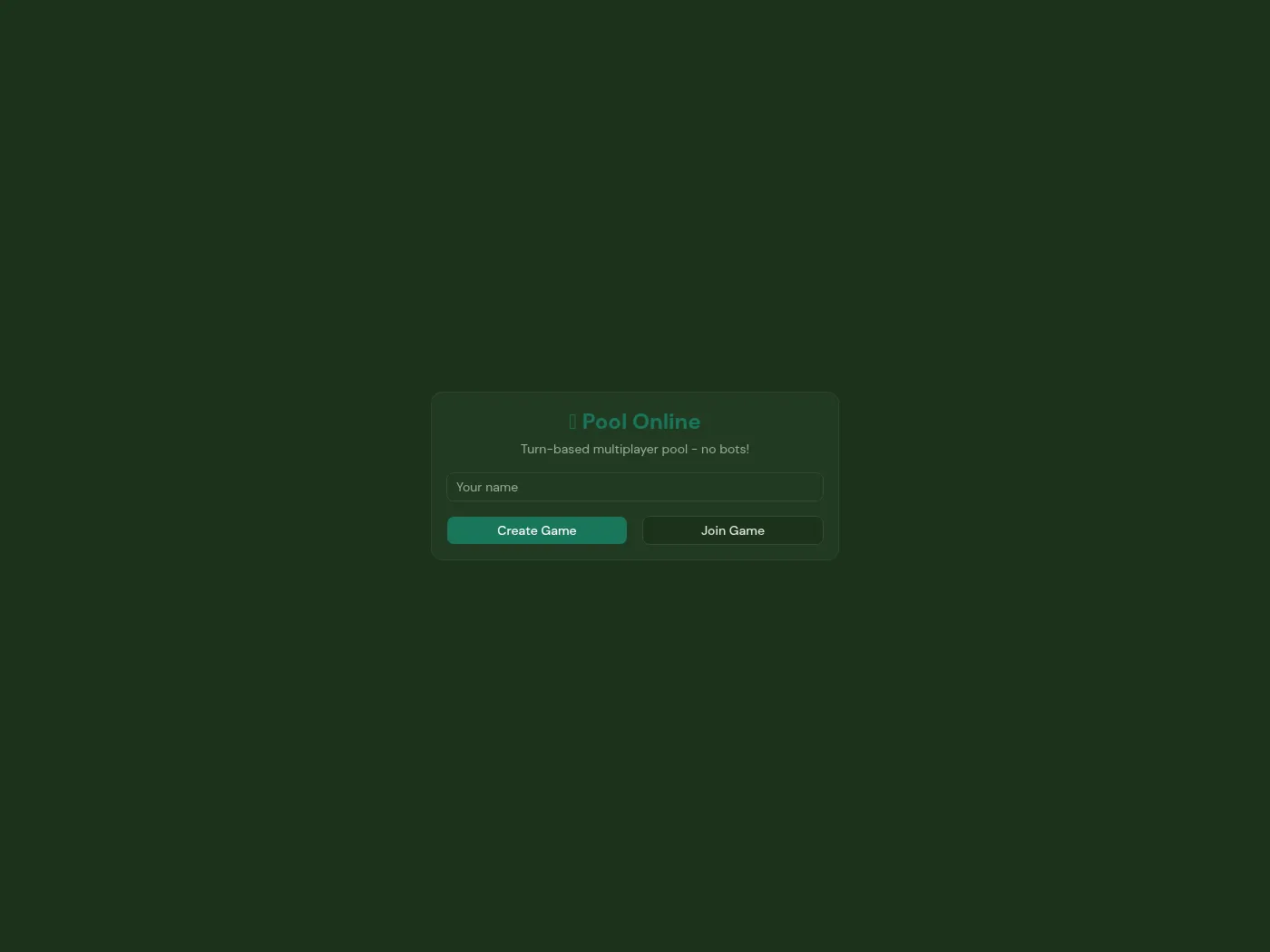 Turn-Based Pool Online
