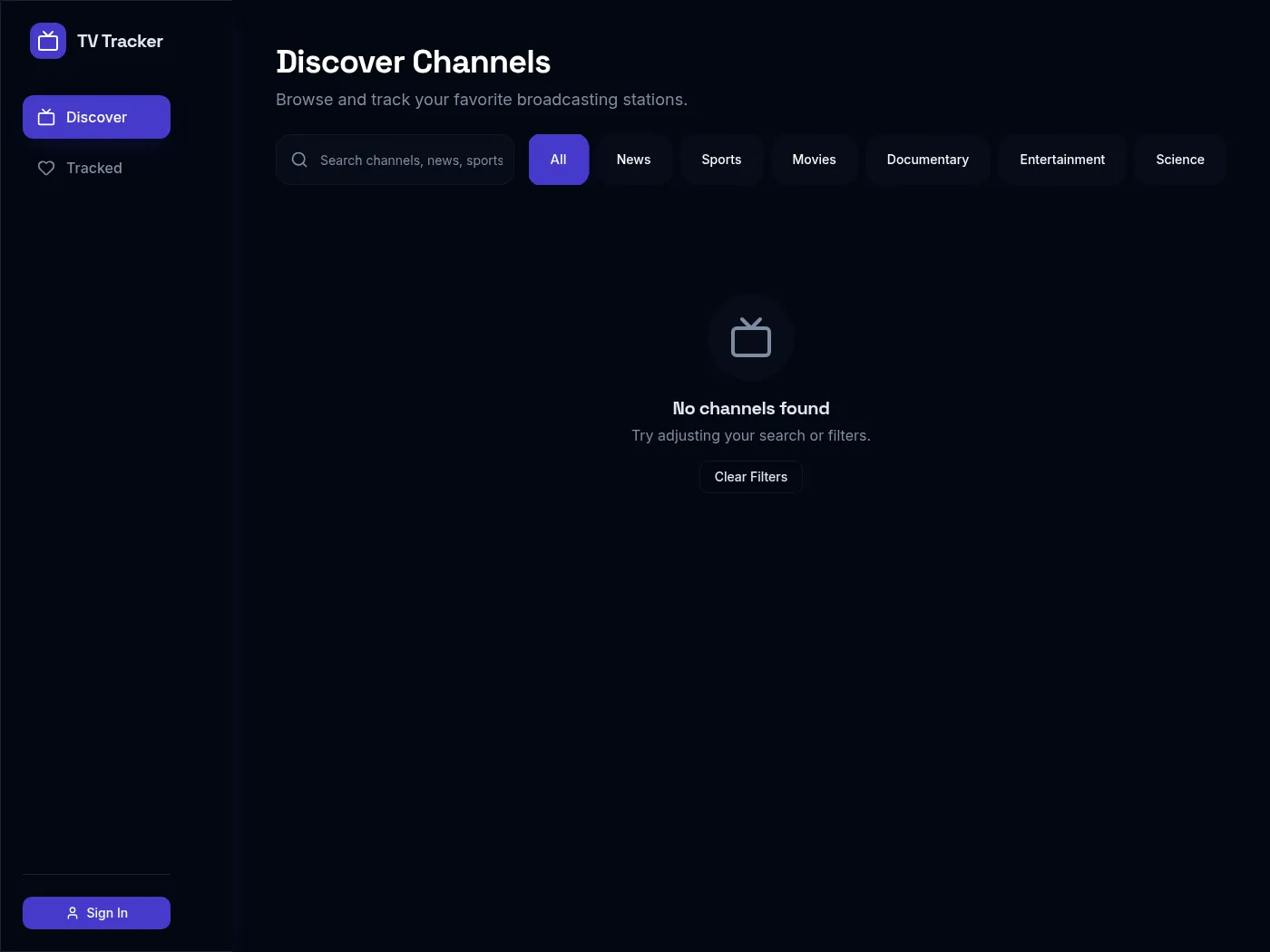 TV Channel Tracker