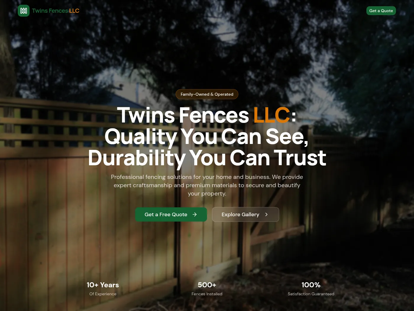 Twins Fences Website